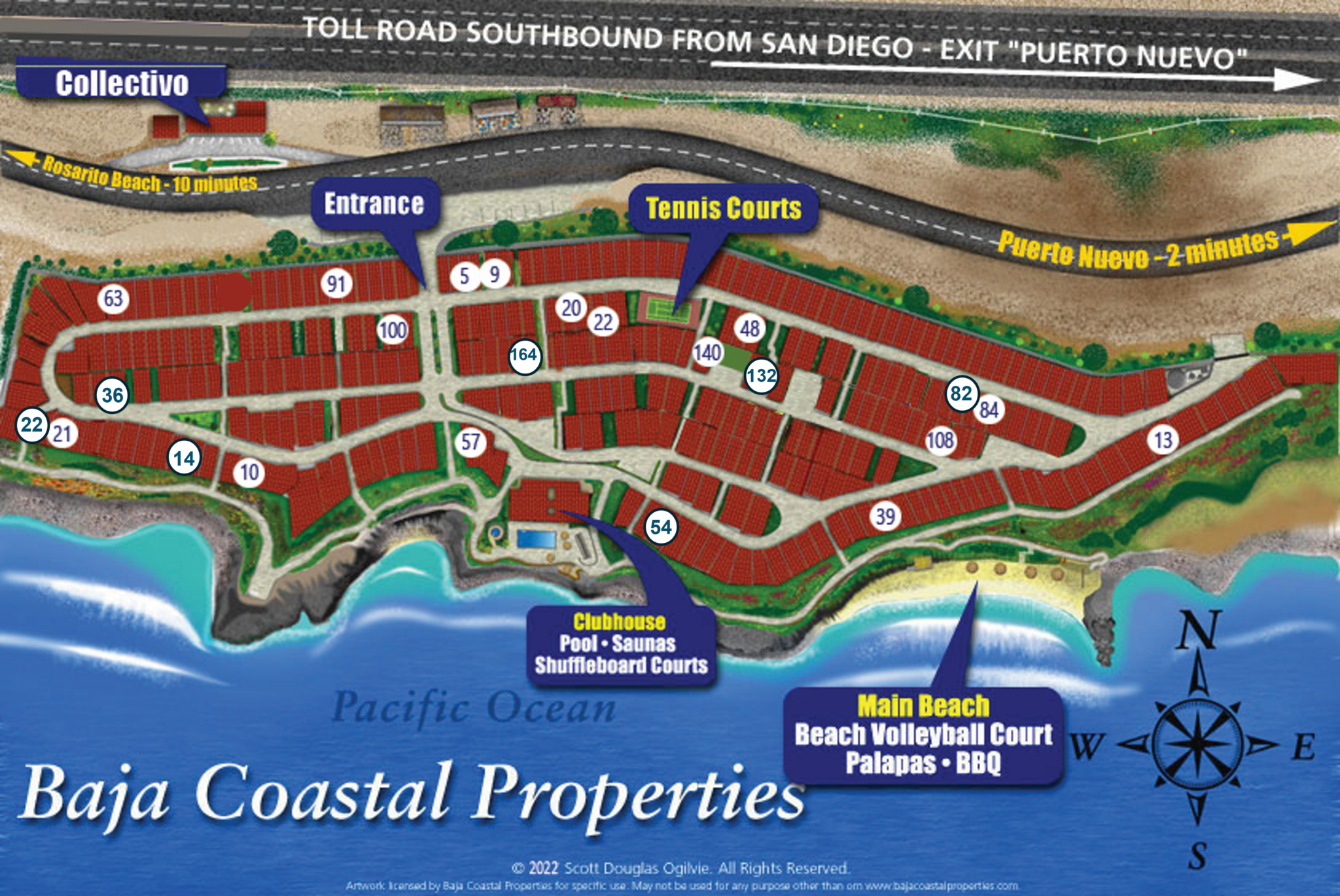 Las Gaviotas Rentals in Rosarito Beach Baja California, Surf Baja